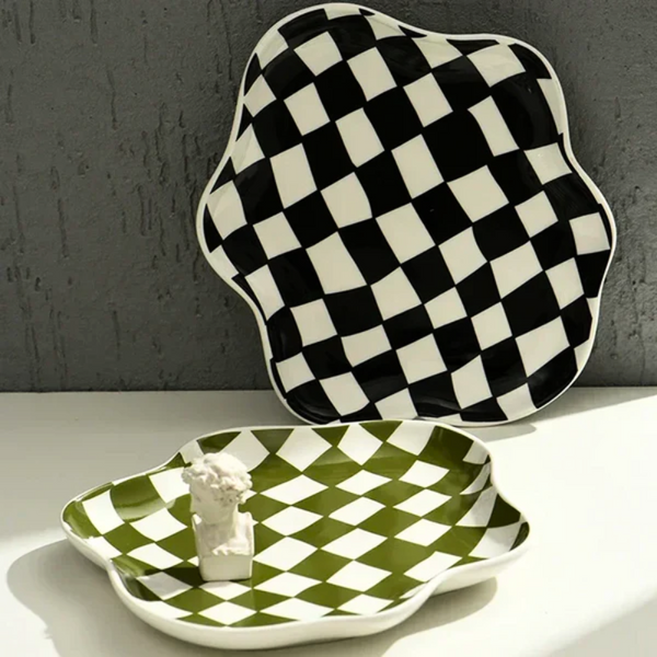 Decorative Checkerboard Tray - Broxton Blair
